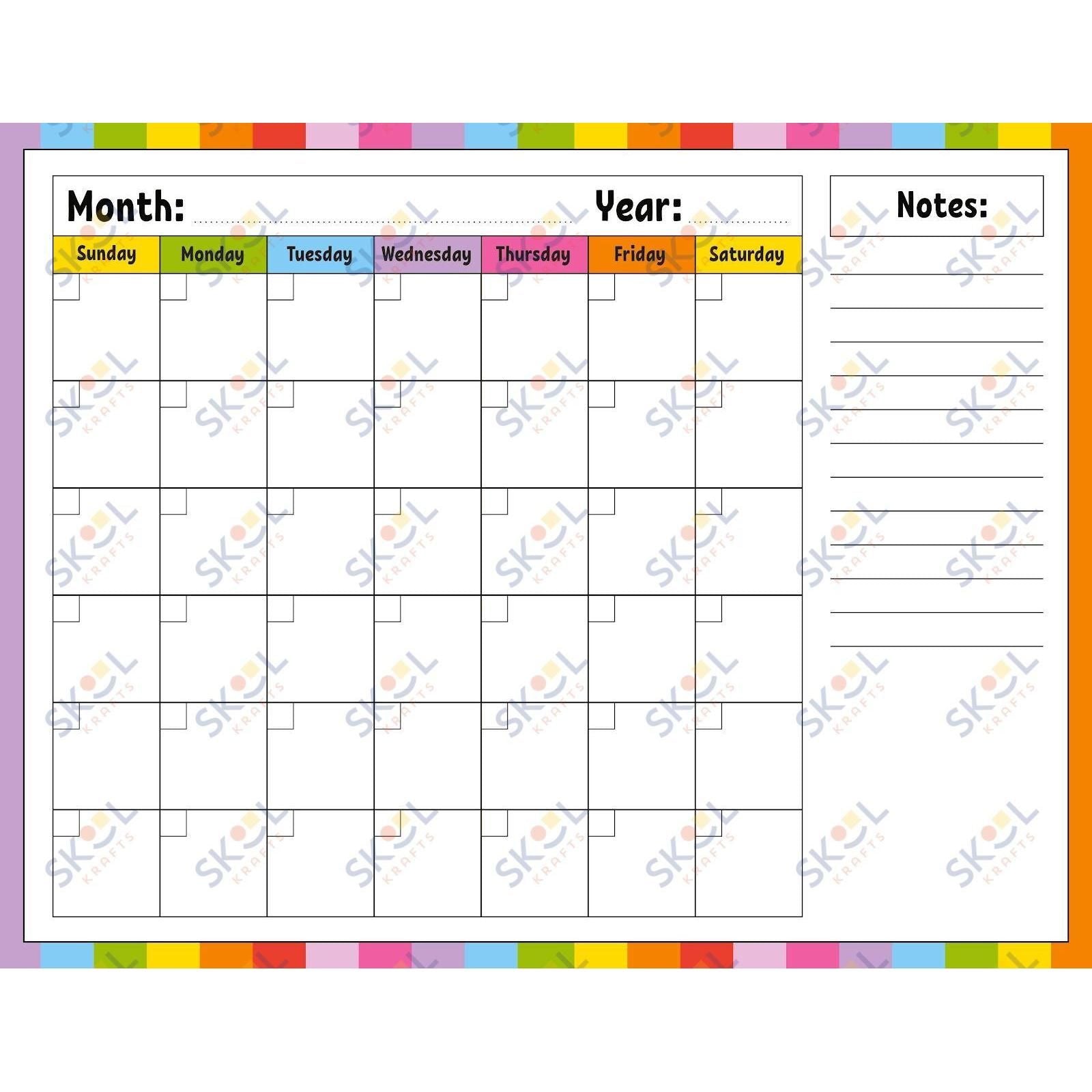 Rainbow Monthly Calendar 24X18 | Cal - Decorit Sale – Skool Krafts