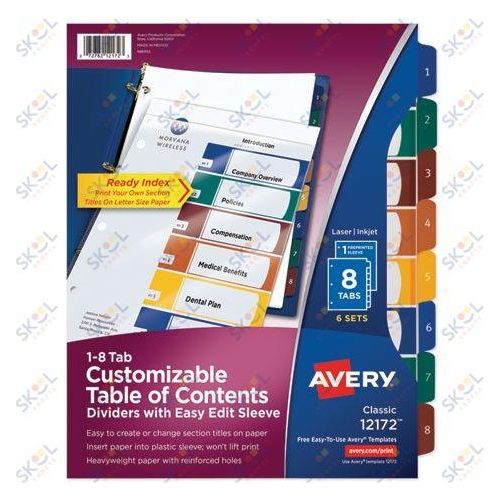 Table Of Content Dividers 8 Tabs | TOC - Ready Edit – Skool Krafts
