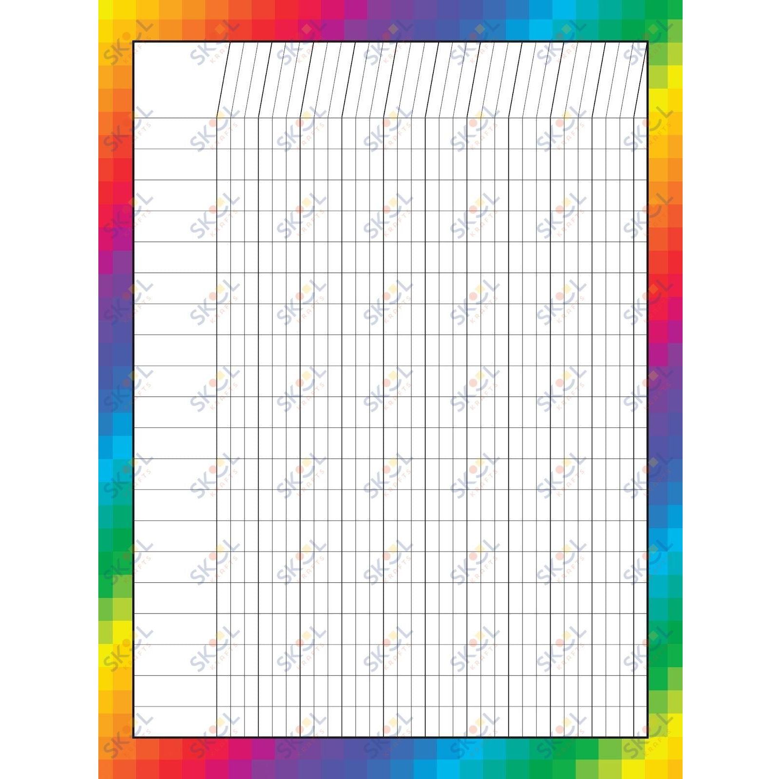 Incentive Charts Rainbow Pixels | Poster - Decorit Save – Skool Krafts