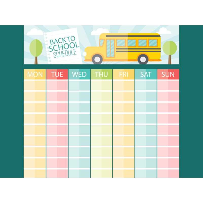 Timetable school bus poster 18x24. – Skool Krafts