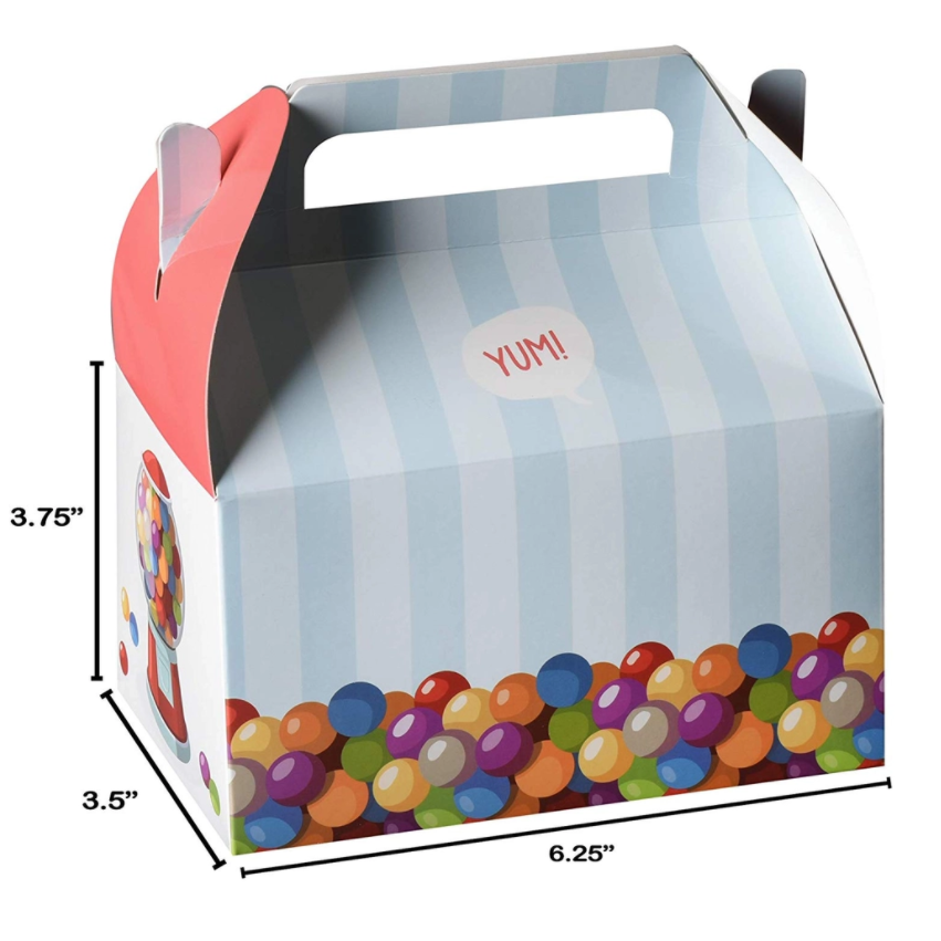 Paper Treat Boxes Gumball 6.25" X 3.75" X 3.5" 10 Pack – Skool Krafts
