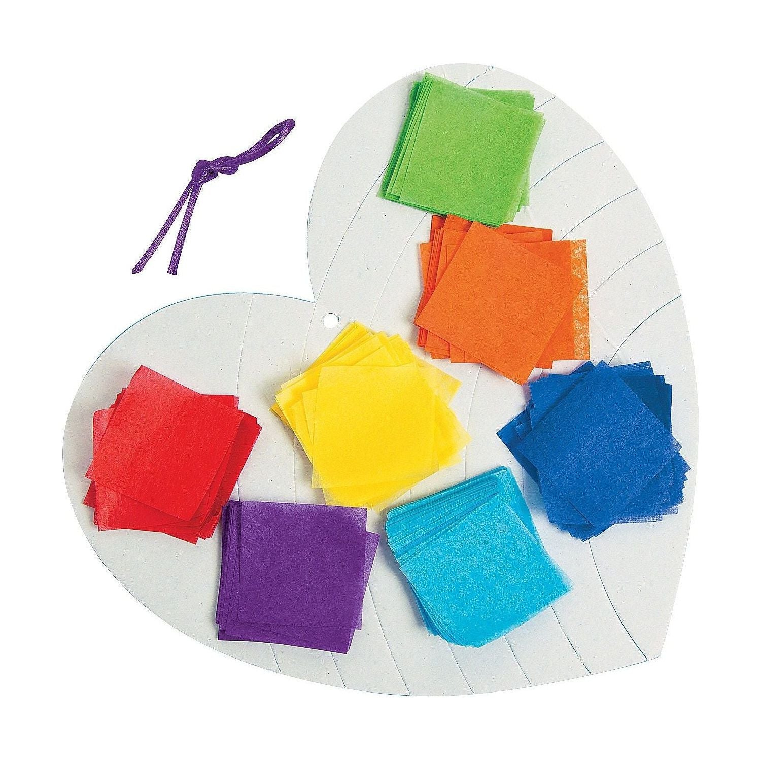 Rainbow Heart Tissue Paper Craft Kit 8" x 7 1/4" —12/pk – Skool Krafts