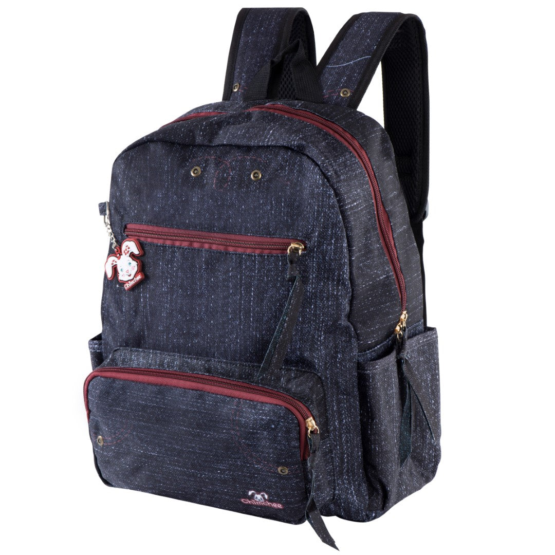 Backpack Black Denim Urban Backpack Brand Everyday – Skool Krafts