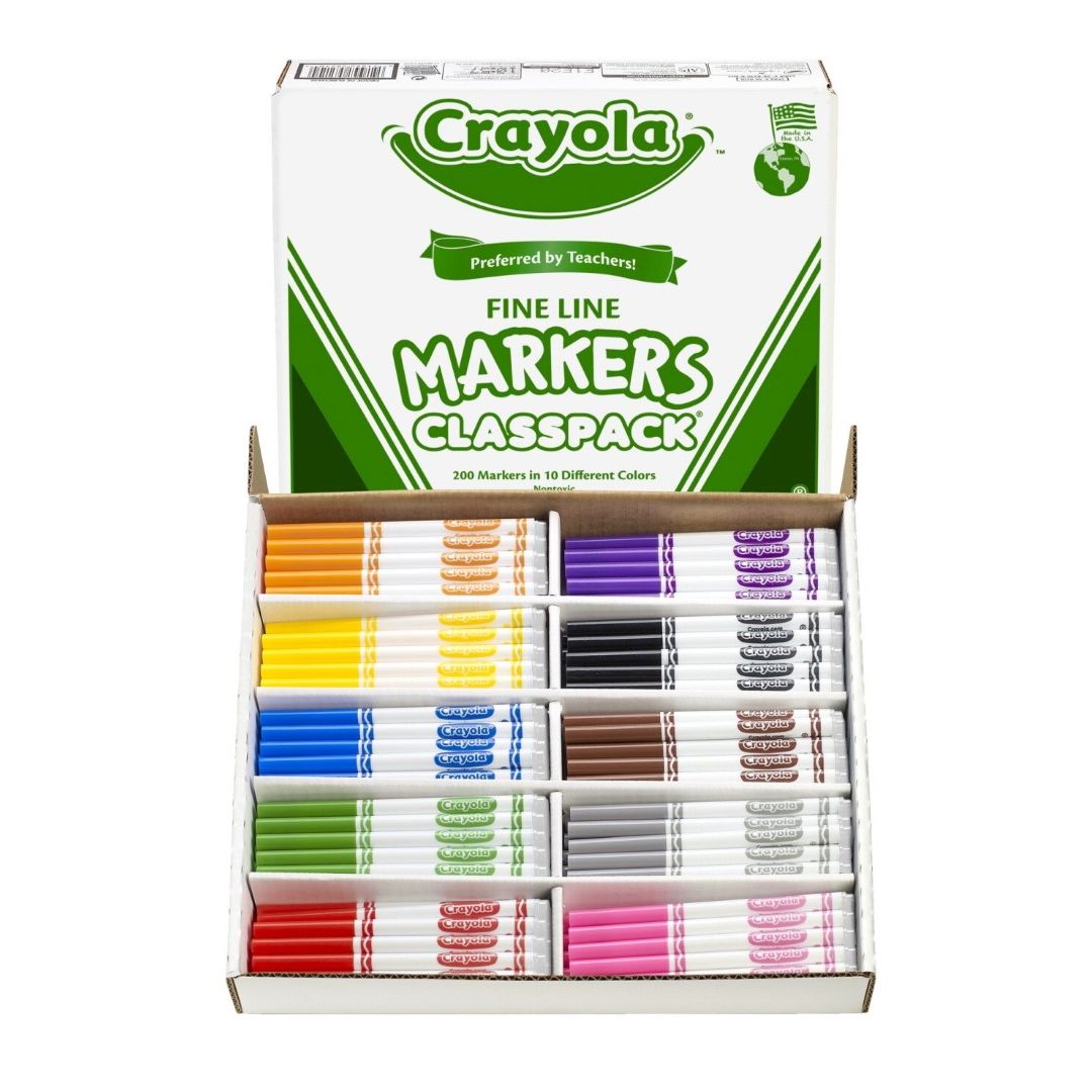 Crayola Fine Tip Markers Classpack 200 Colors Bulk – Skool Krafts