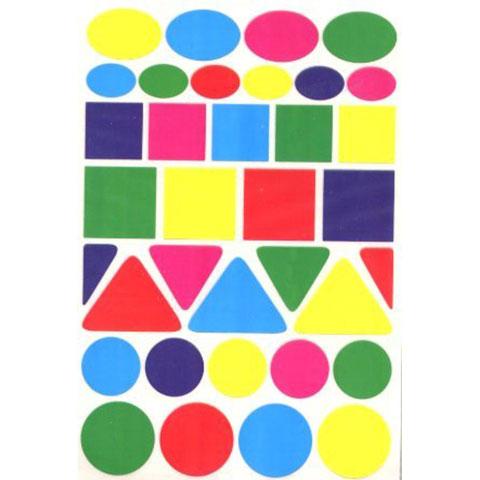 Vibrant Large Geometric Shape Stickers - 25 Sheets for Creative Fun ...