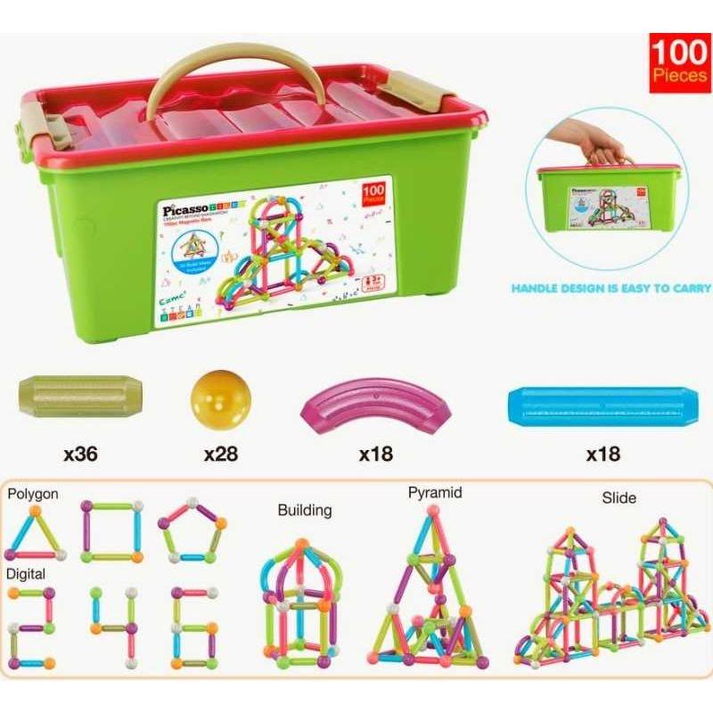 Magnetic Stick Stacking Construction Tiles 100/pk – Skool Krafts