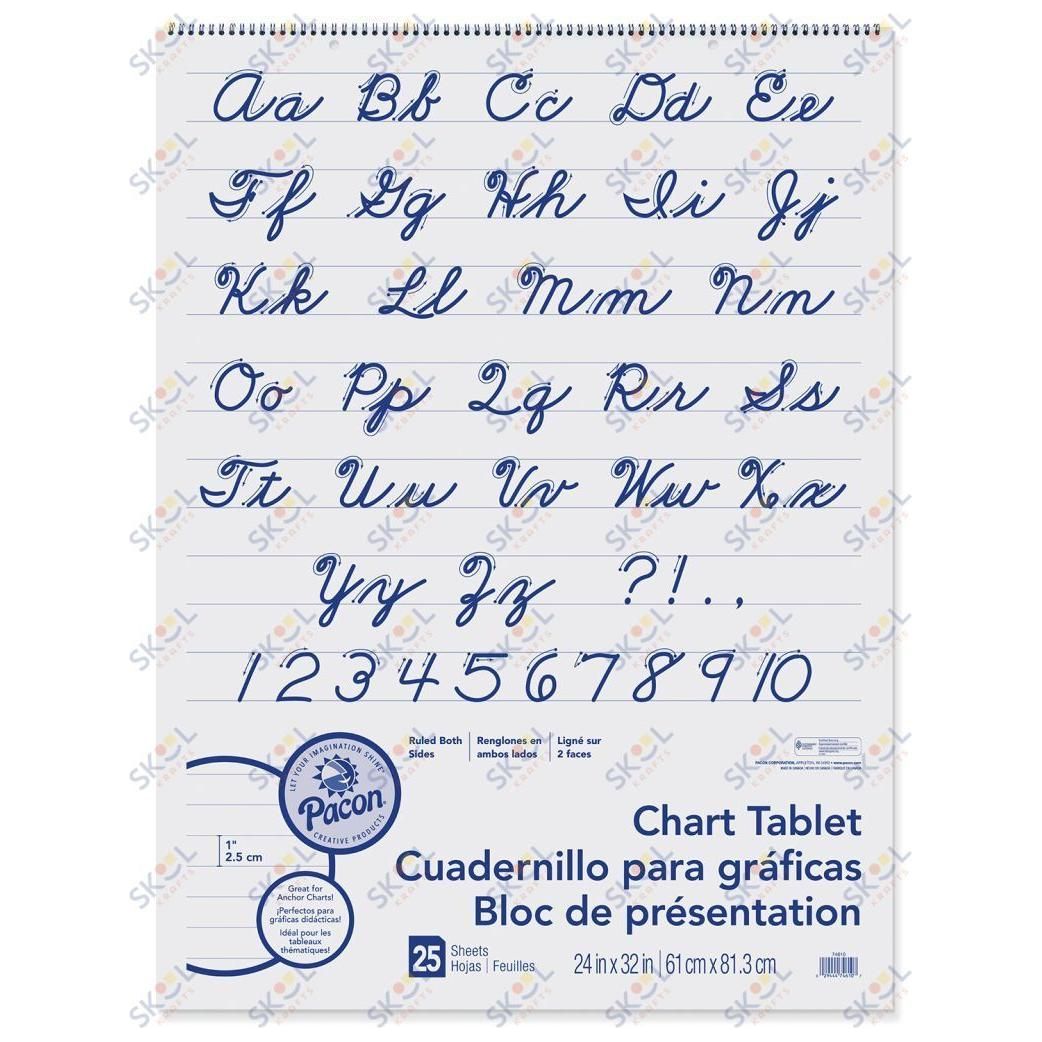 Chart Tablet Cursive Ruled 24" x 32" 25/pk – Skool Krafts