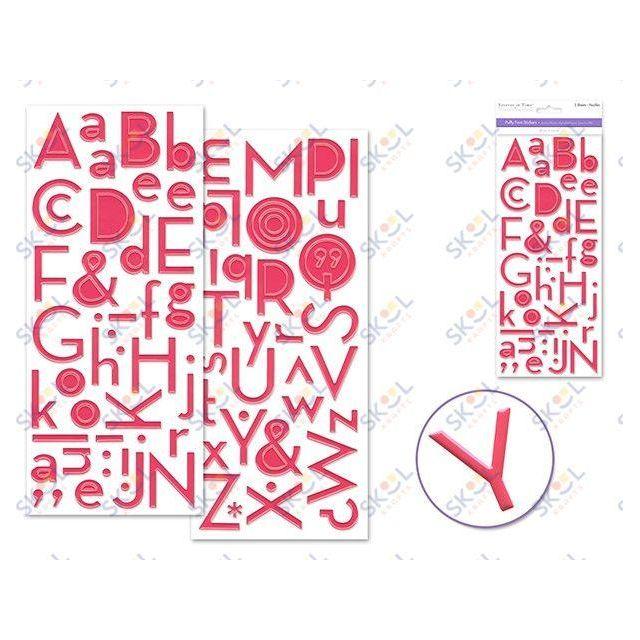 Paper Alphabet stickers (Gloss Puff, Passion Pink) 2 sheets – Skool Krafts