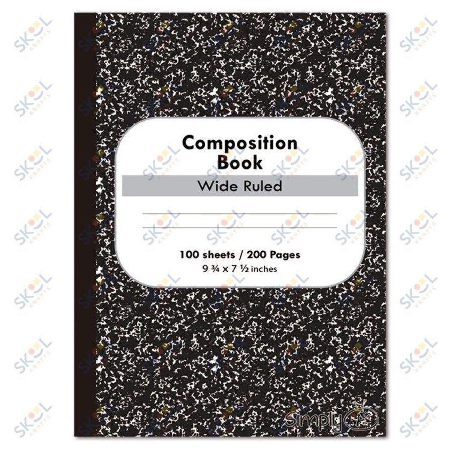 Black Composition Book Wide Ruled 100 Sheets – Skool Krafts